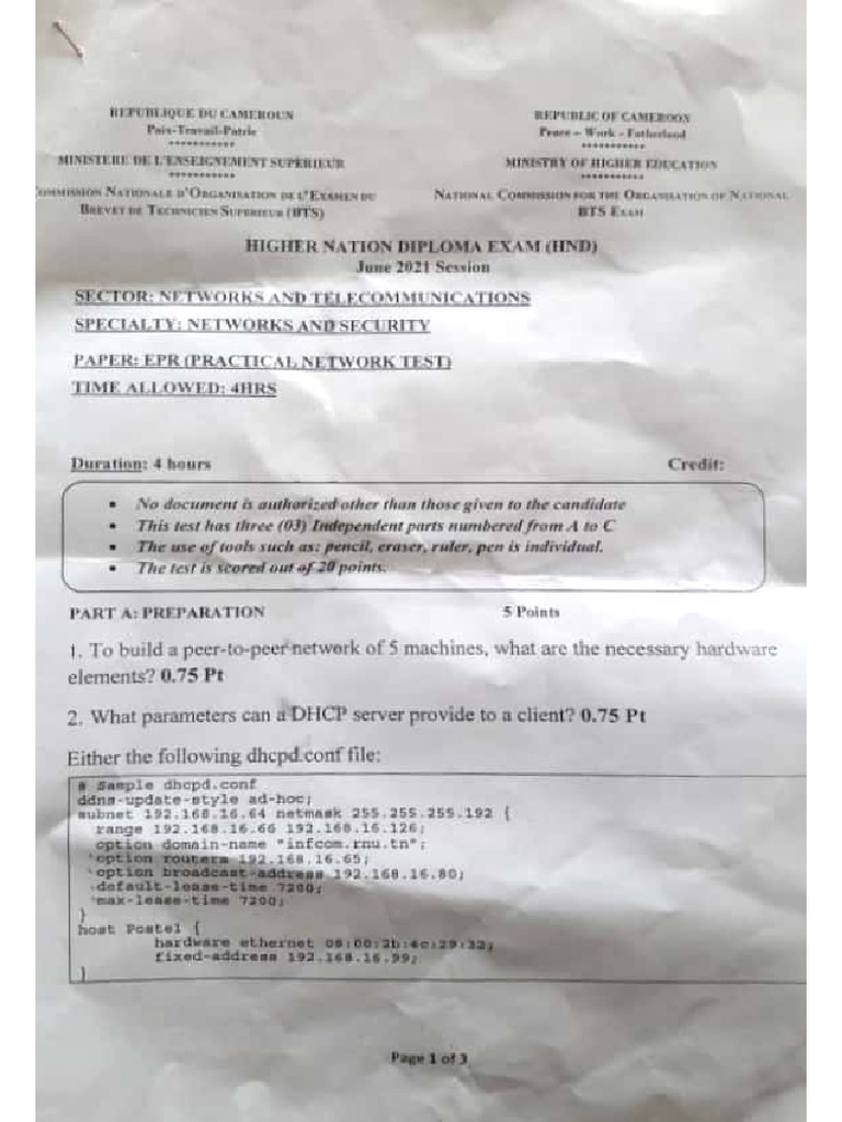 HND 2021 NWS Practical | PDF