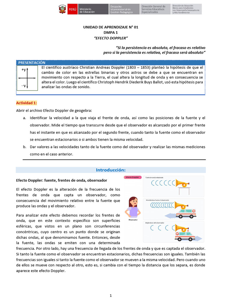 DMPA 1 - EFECTO DOPPLER | PDF | Efecto Doppler | Olas