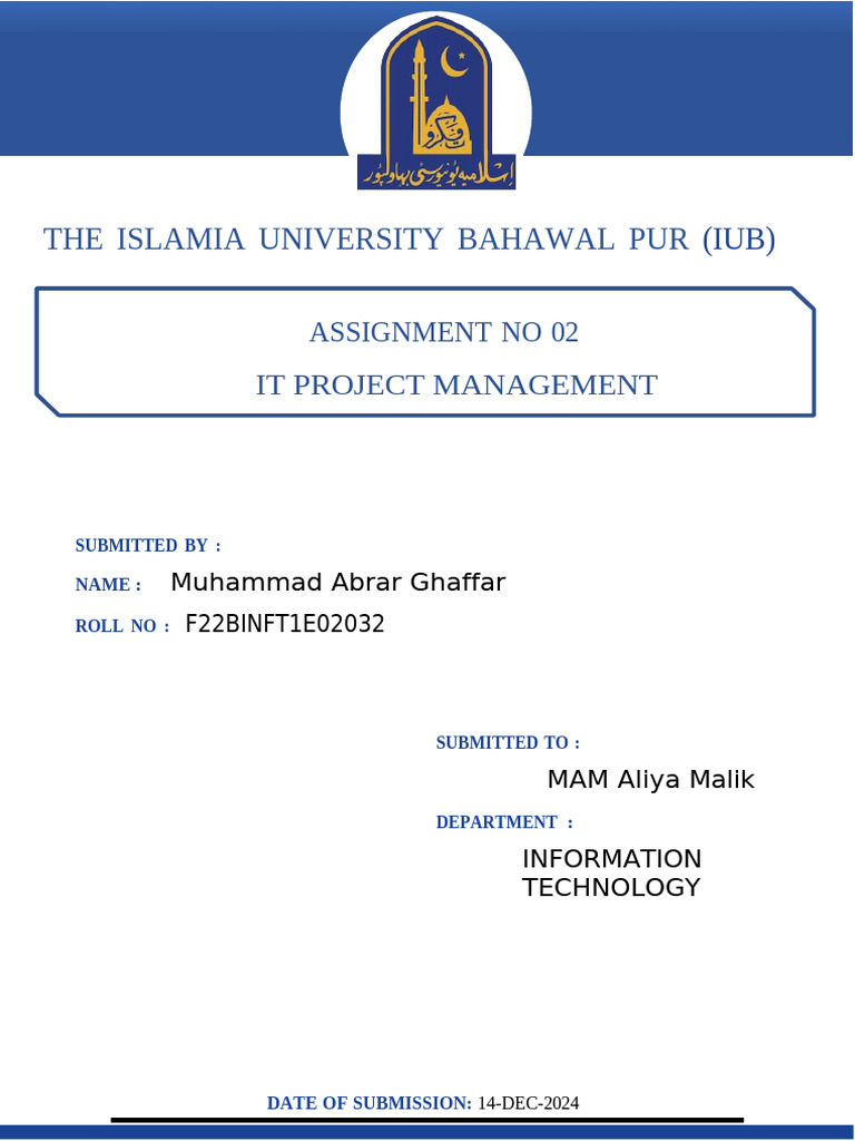 Front Page Assignment-1 | PDF