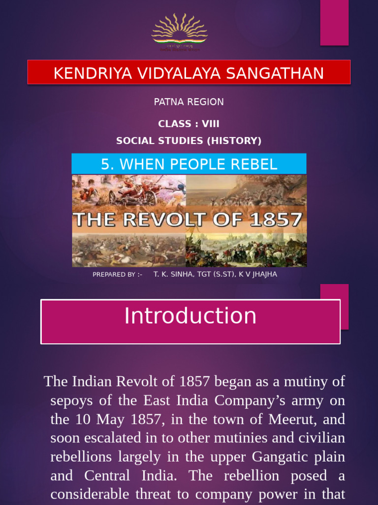 Viii History 5. When People Rebel - Kanhu Charan Pradhan | PDF | Indian Rebellion Of 1857