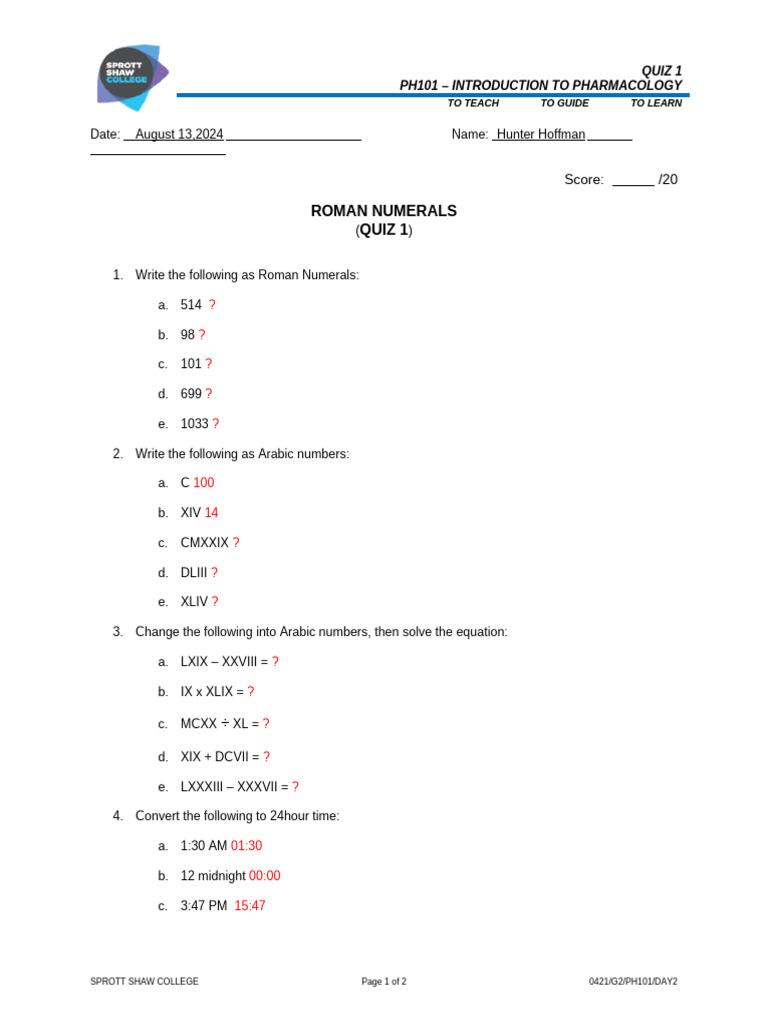 PH101 v1-0 Quiz 1 2021-0422 | PDF