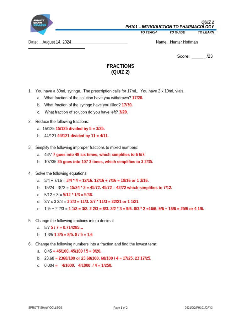 PH101 v1-0 Quiz 2 2021-0422 | PDF | Mathematical Concepts | Algebra