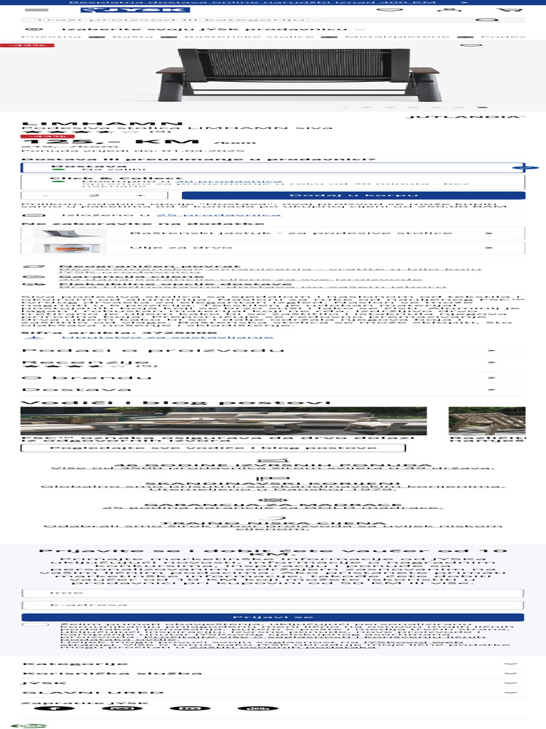 Podesiva Stolica LIMHAMN Siva JYSK | PDF
