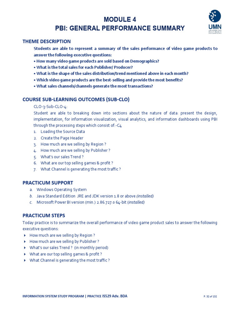 Materi-IS529L-M04 Adv - BDA PBI - General Performance Summary-Gnp2024-2025 | PDF | Computing ...