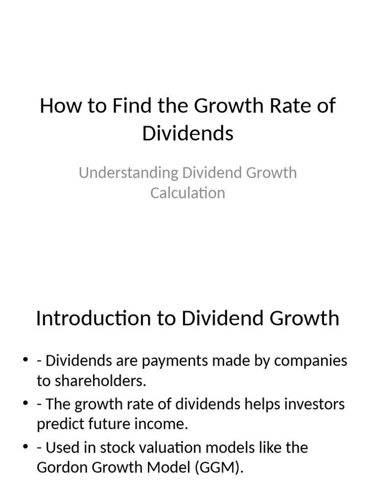 Calculate Dividend Growth Rate Easily | PDF