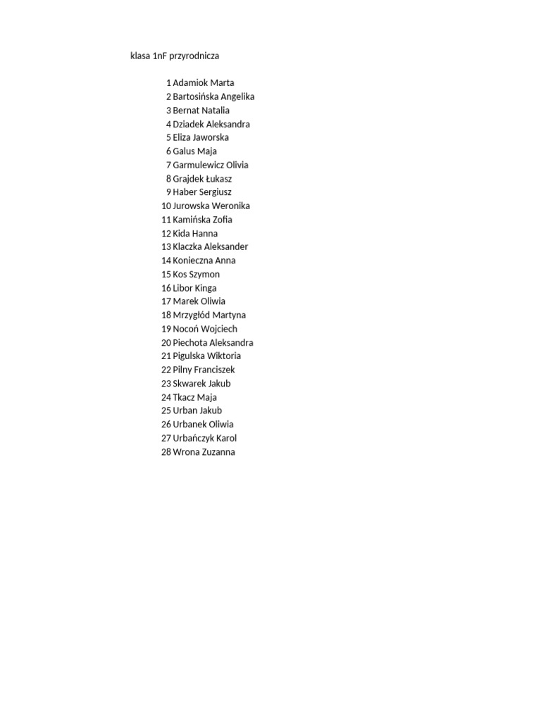 1nf Przyrodnicza | PDF