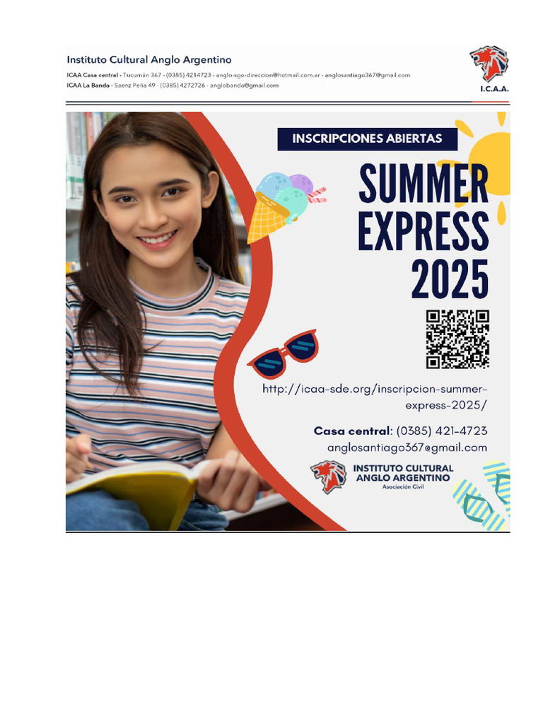 SUMMER EXPRESS 2025 - Ofrecimiento para Alumnos& Tutores | PDF