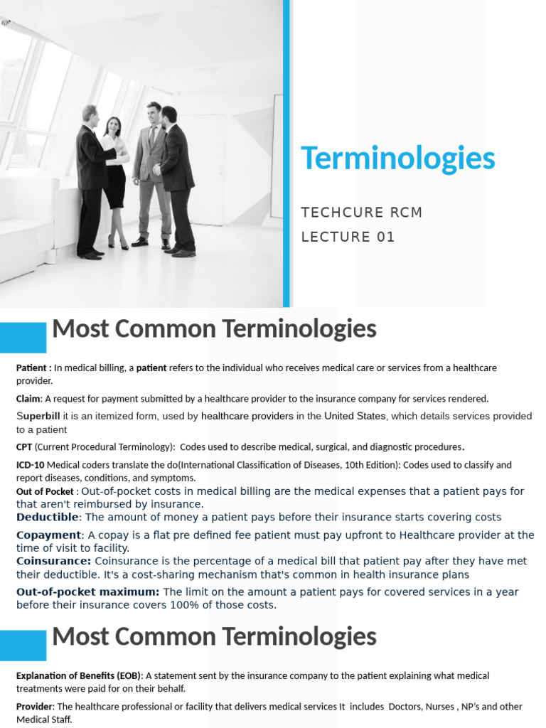Billing Terminalogy | PDF | Health Care | Social Programs