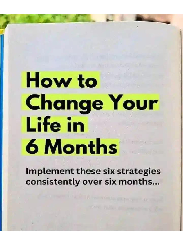 How To Change Your Life in 6 Month | PDF