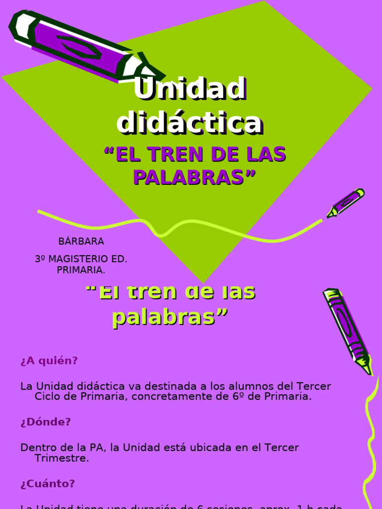 El Tren de Las Palabras | PDF | Asunto (gramática) | Predicado (Gramática)