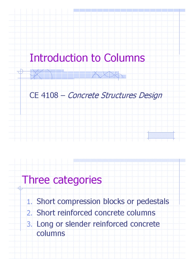 Introduction To Columns: Concrete Structures Design | PDF