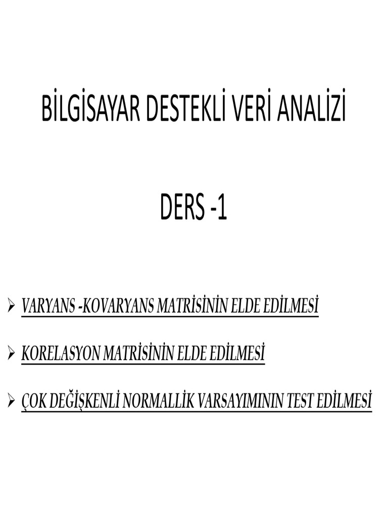 Ders 1 | PDF