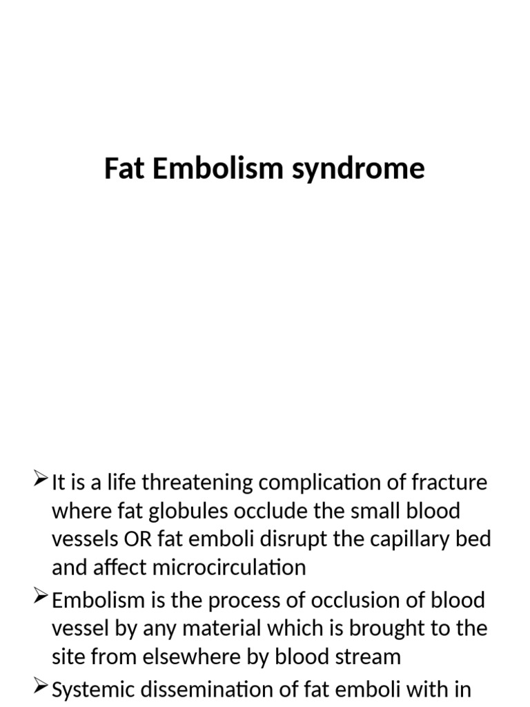 Fat Embolism Syndrome | PDF