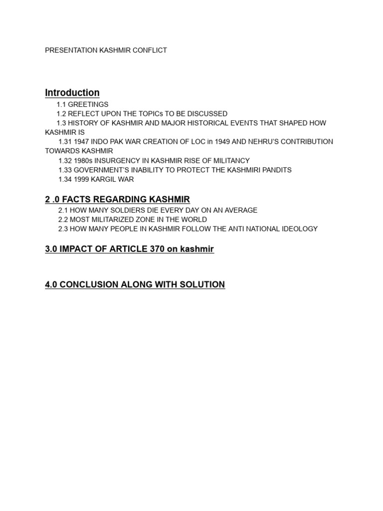 Kashmir Conflict: Historical Overview | PDF | India–Pakistan Relations ...
