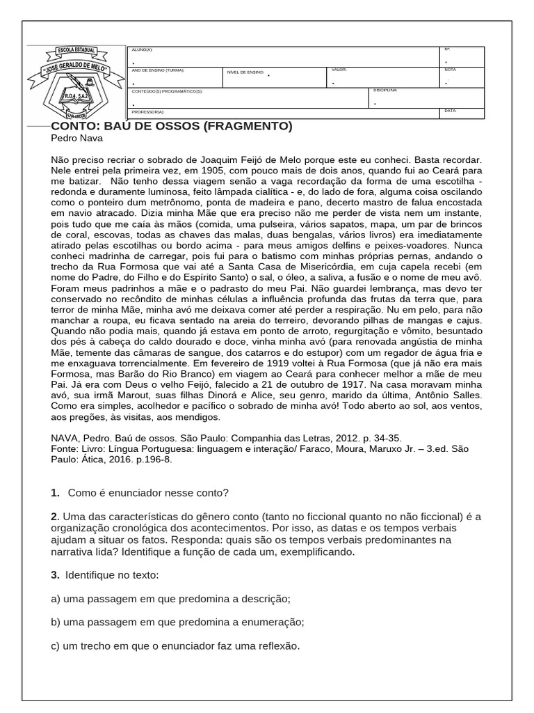 Atividade Complementar - 2° Ano - Semana 5 e 6 | PDF