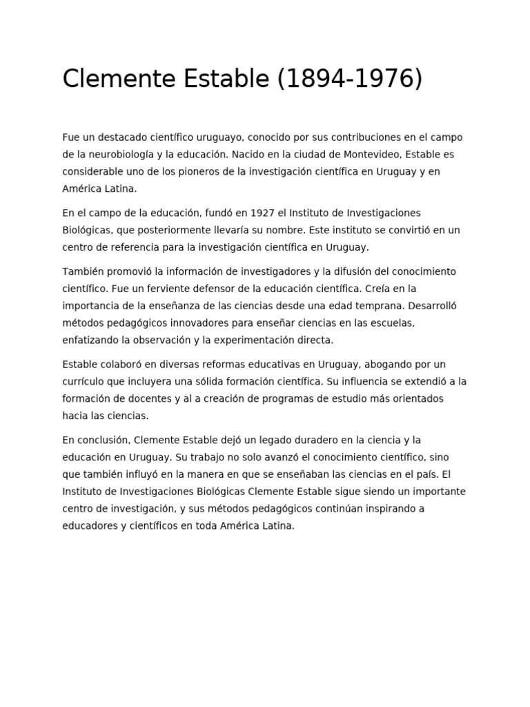 Clemente Estable | PDF