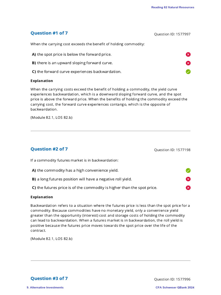Reading 82 Natural Resources - Answers | PDF | Futures Contract | Commodity