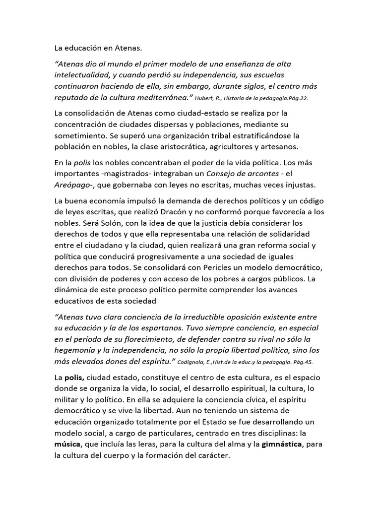 Educación y democracia en Atenas | PDF | Platón | Democracia