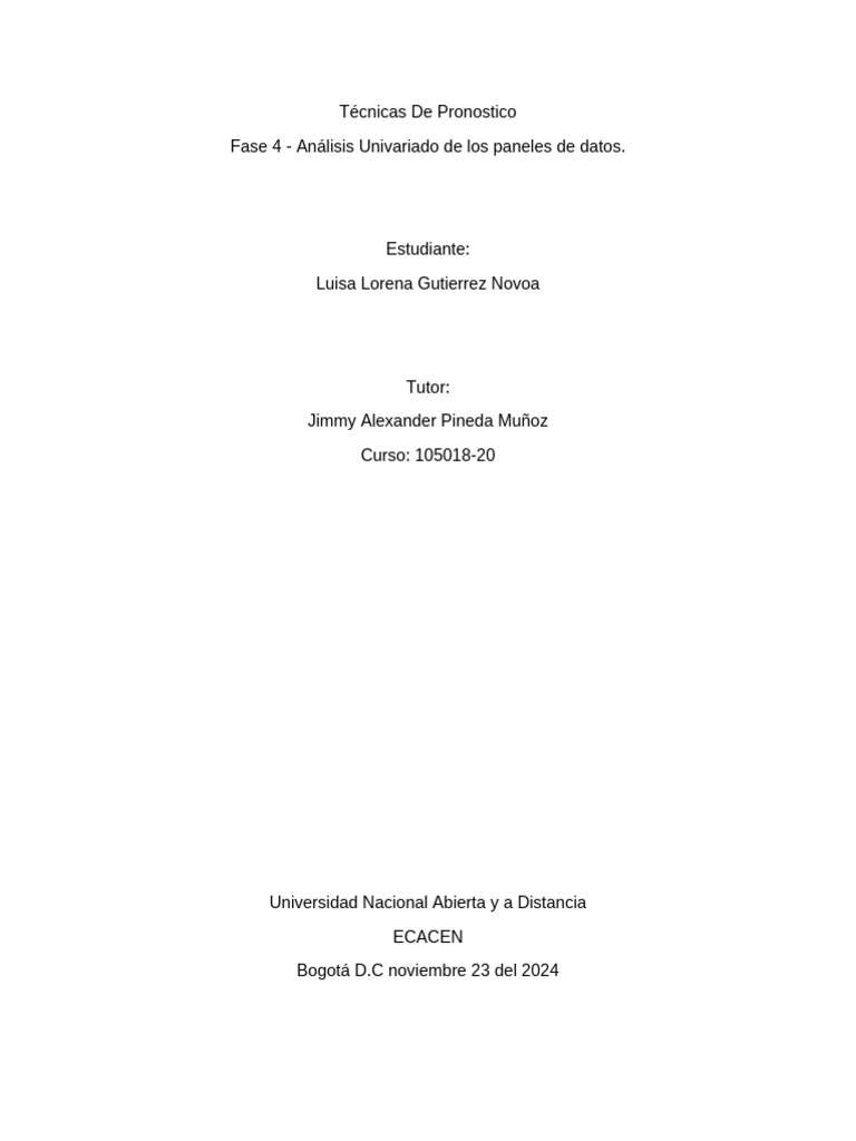 Técnicas de Pronostico | PDF | Mínimos cuadrados ordinarios | Estadísticas