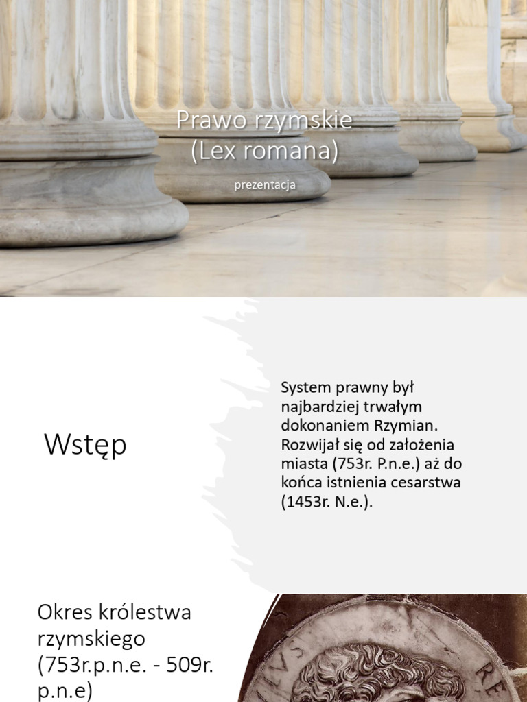 Prezentacja Historia Prawo Rzymskie | PDF