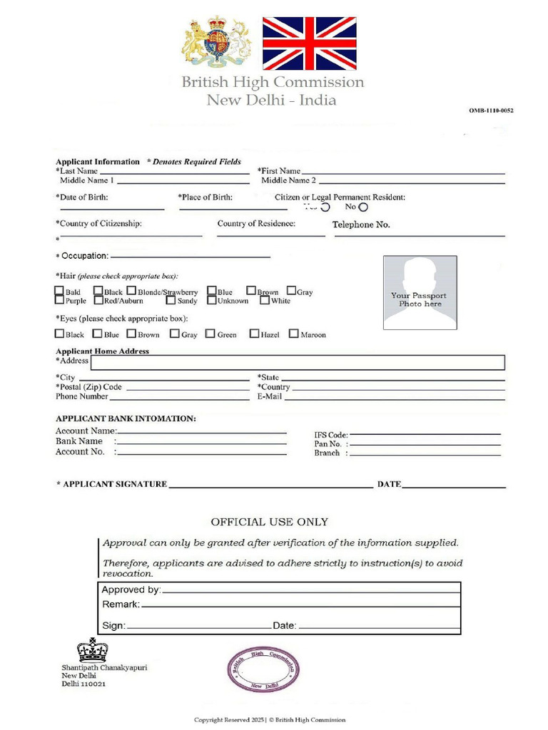 BRITISH_HIGH_COMMISSION_FORM_A1 | PDF