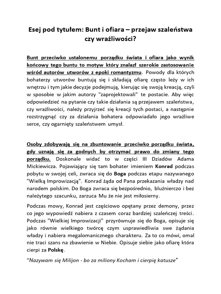 Esej o Romantyzmie | PDF