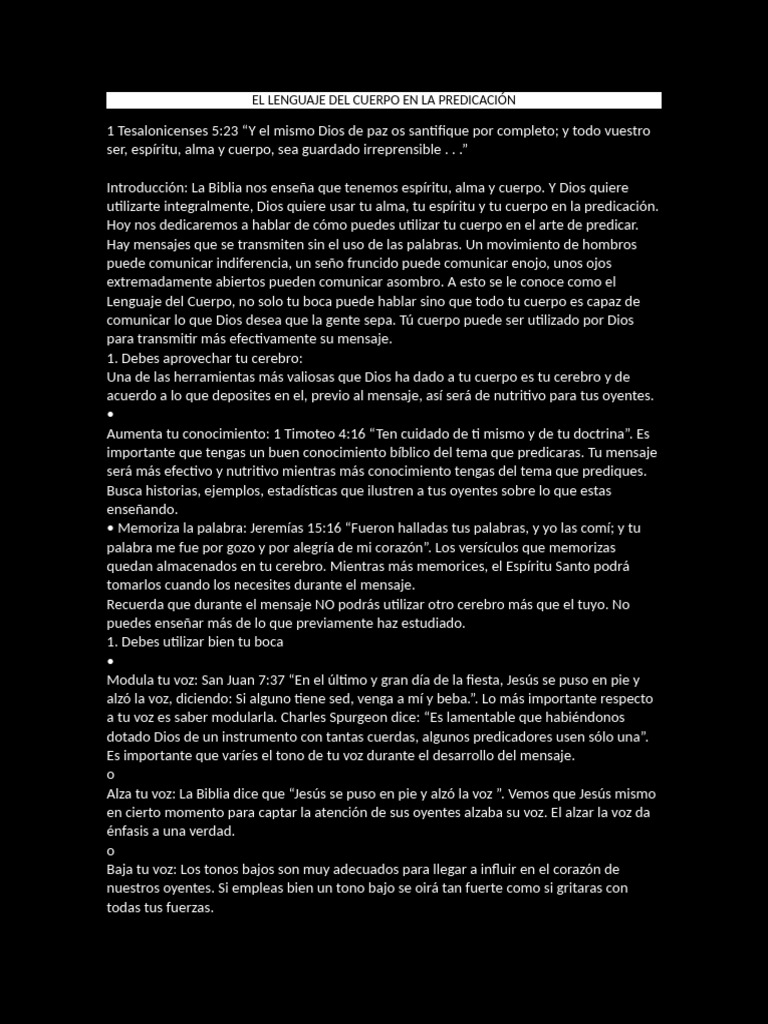 EL LENGUAJE DEL CUERPO EN LA PREDICACIÓN clase 6 lideres 2 | PDF | Verdad