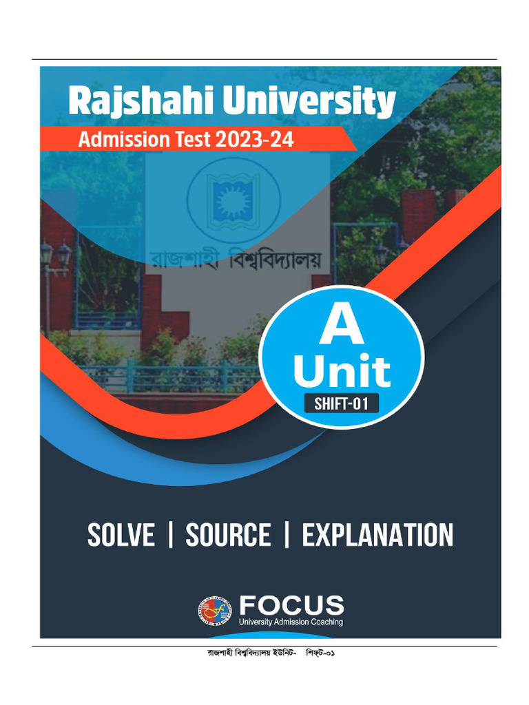 RU A Unit Admission Question Pattern 2024 | PDF | Part Of Speech | Syntax