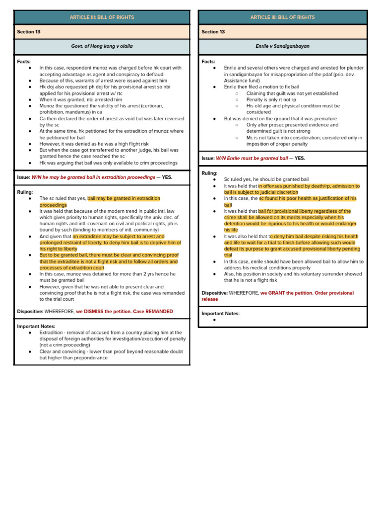 consti 2 week 12 recit summary | PDF | Acquittal | Bail