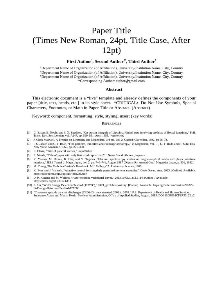 EcoEnergy Book Chapter Abstract Template | PDF | Electromagnetism