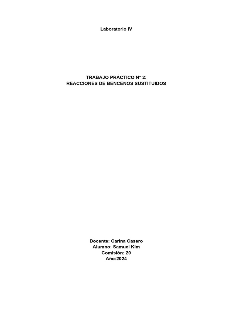 Informe TP2 Lab 2024 | PDF | Benceno | Sal (química)