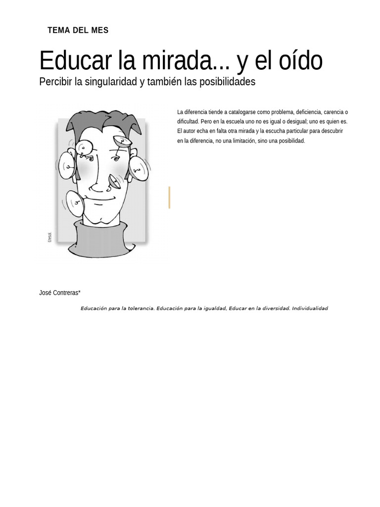 Educar La Mirada J. Contreras Axs | PDF | Experiencia | Percepción