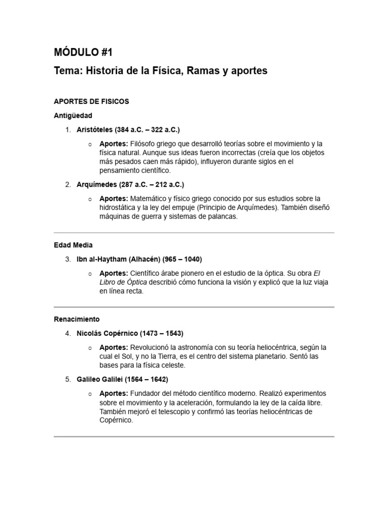 Modulo 1 His. Etap | PDF | Física | Electromagnetismo