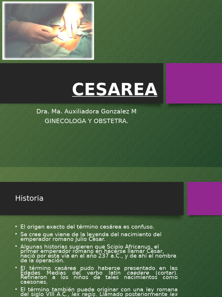 Historia y Tipos de Cesárea en Obstetricia | PDF | Seccion de cesárea ...