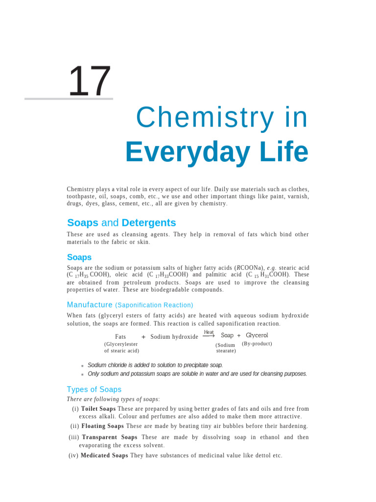 Chemistry in Daily Life: Soaps & Detergents | PDF | Dye | Glasses