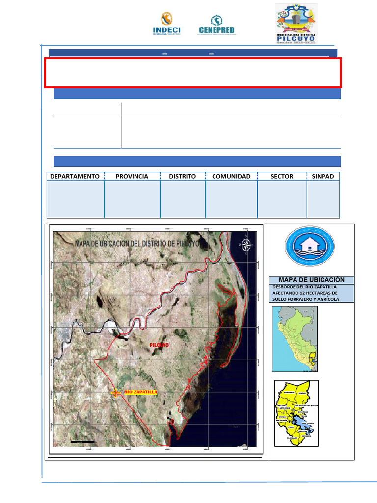 Reporte Preliminar #005 Inundación Por Desborde de Rio Zapatilla ...