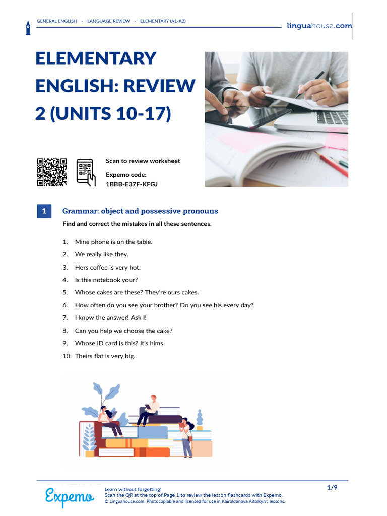 Elementary Review 2 Units Teacher | PDF | English Language | Linguistics
