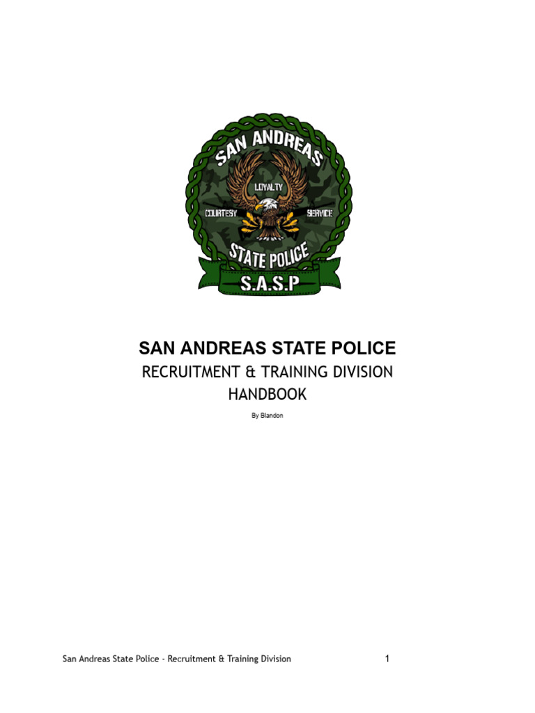 San Andreas State Police - Official Handbook | PDF | Probable Cause ...