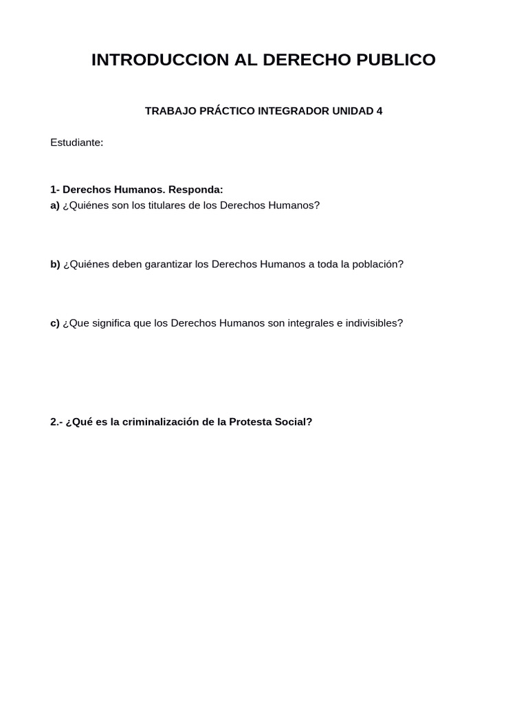 TRABAJO PRÁCTICO INTEGRADOR UNIDAD 4 . | PDF