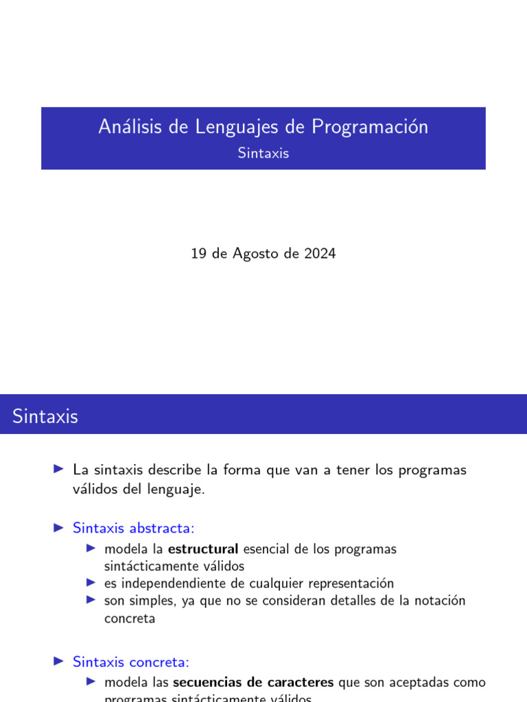 0 Nociones Basicas de Sintaxis | PDF | Sintaxis | Lenguaje de programación