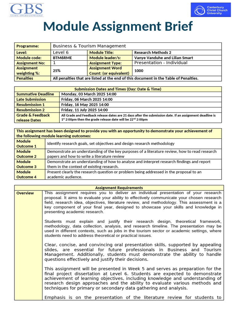 Assignemnt 1 Individual Presentation Assignment Brief | PDF ...