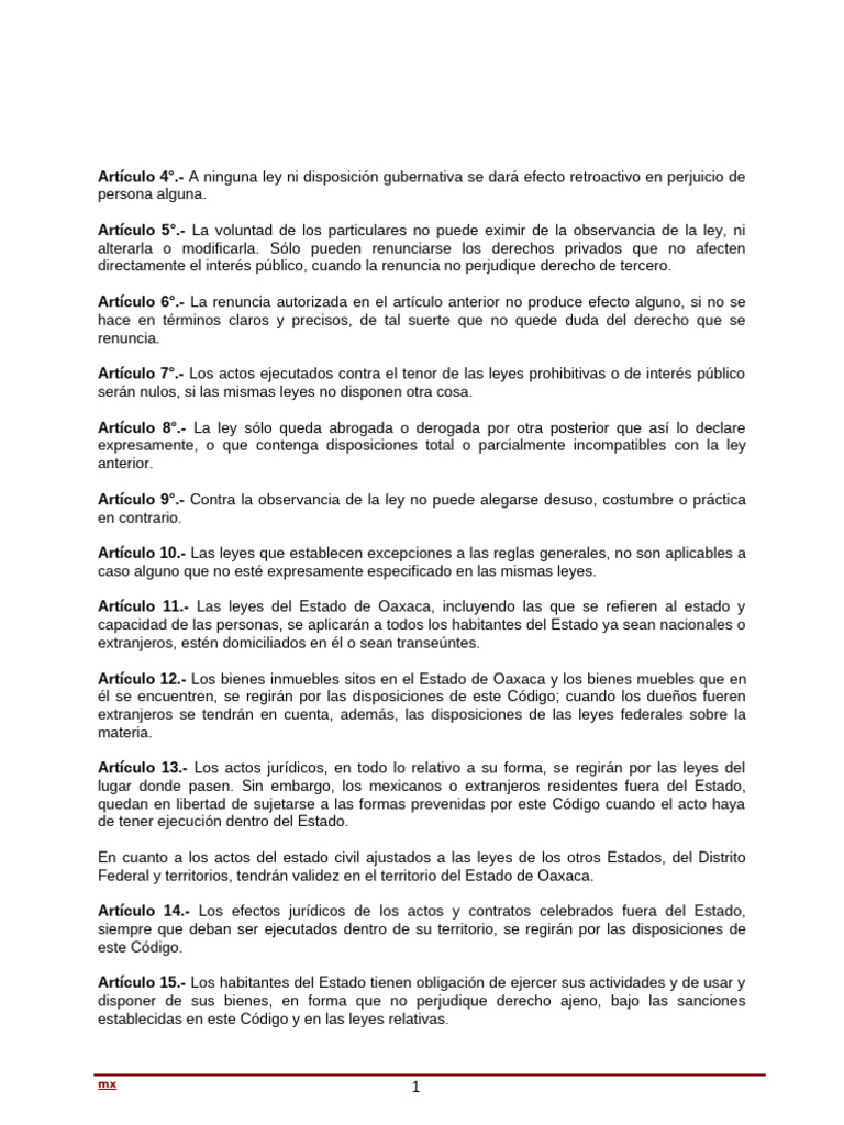 Codcivil Oax-02 | PDF | Estado (política) | Gobierno