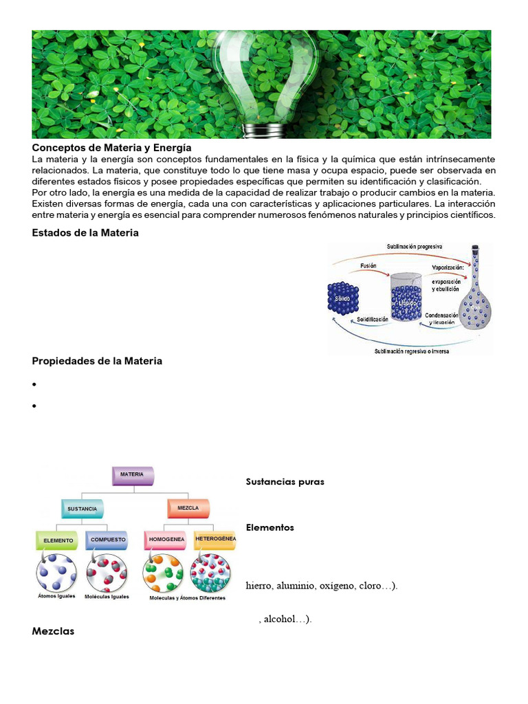 Materia y Energía | PDF | Importar | Sustancias químicas