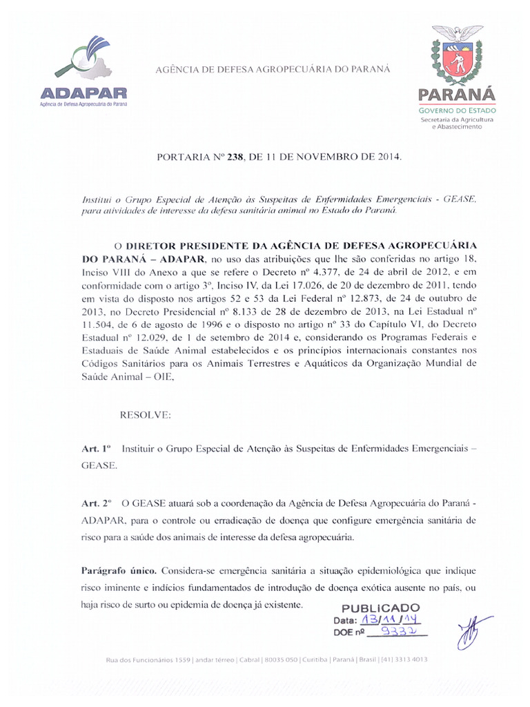 2014 Portaria 238 Institui Gease 14 | PDF