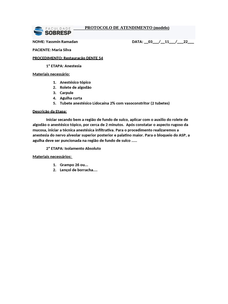 Modelo Protocolo de Atendimento (1) (1) 2 | PDF