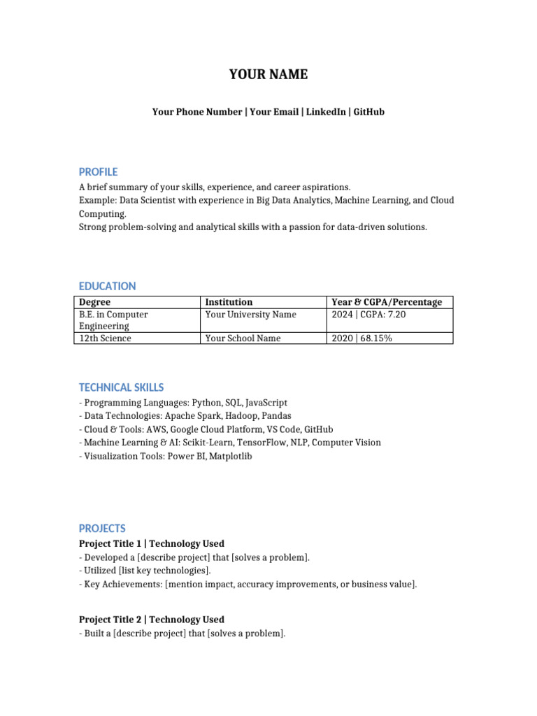 Formatted Resume PDF Style | PDF