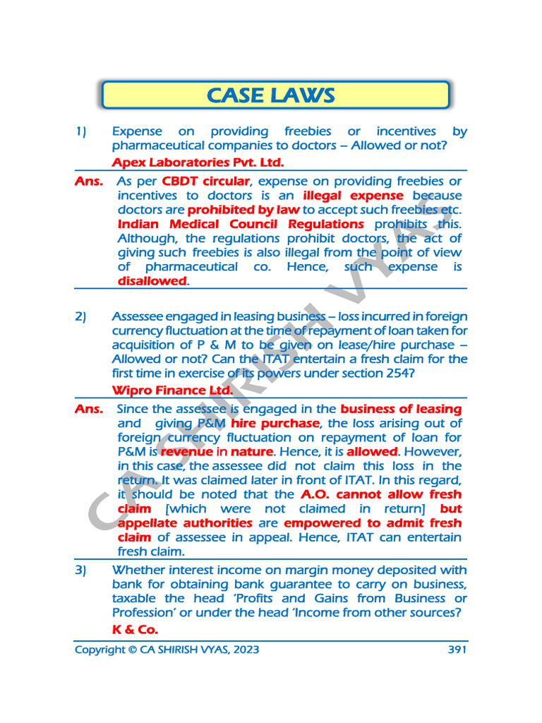 Case Laws | PDF | Expense | Tax Deduction