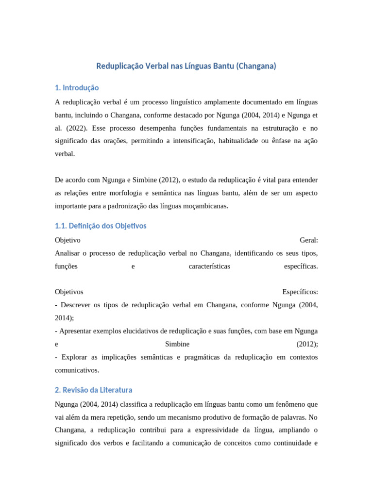 Reduplicacao Changana Atualizado | PDF | Linguística