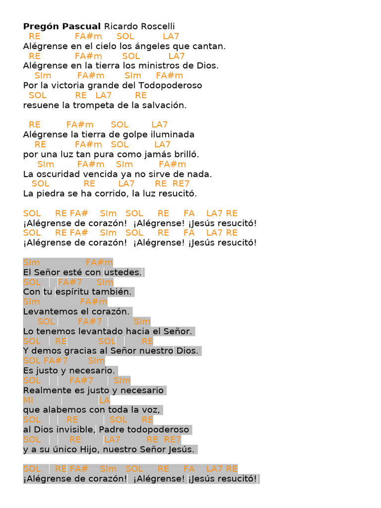 Pregón Pascual Ricardo Roscelli | PDF | Jesús | Teología