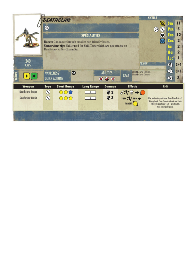 Deathclaw and Mutant Abilities Guide | PDF